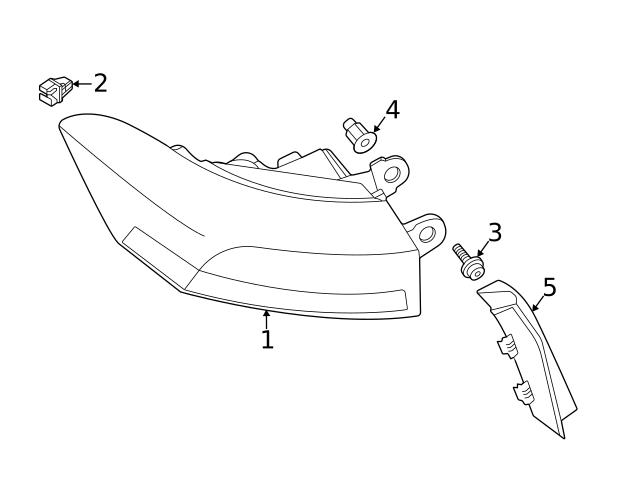 Genuine VW/Audi 561945095R Tail Light Assembly; Left - VW | VW561945095R