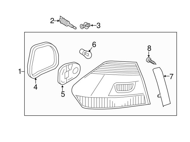 Genuine VW/Audi 561945258 Tail Lamp Socket; Right - VW | VW561945258