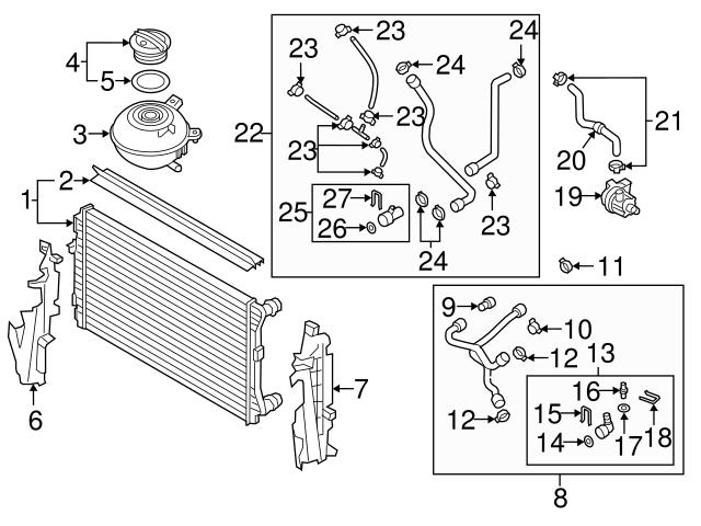 Genuine VW/Audi 5C0121049M Radiator Coolant Hose - VW | VW5C0121049M