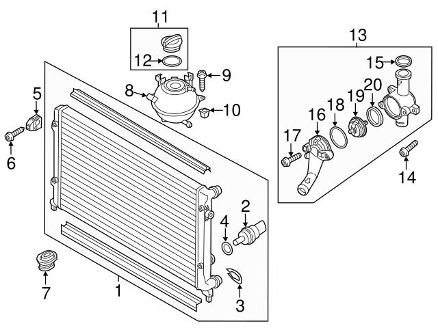 Genuine VW/Audi 5C0121251F Radiator And A/C Condenser Assembly - VW ...