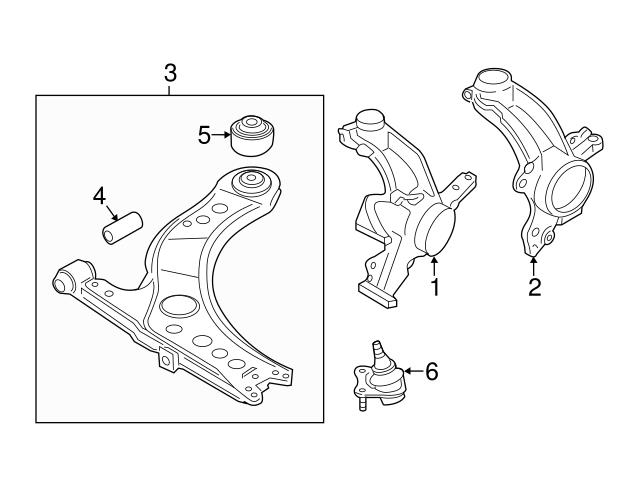 Genuine VW/Audi 5C0407255A Steering Knuckle; Front Left - VW | VW5C0407255A