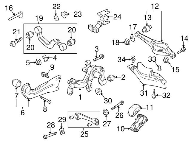 Genuine VW/Audi 5C0505435B Steering Knuckle; Rear Left - VW ...