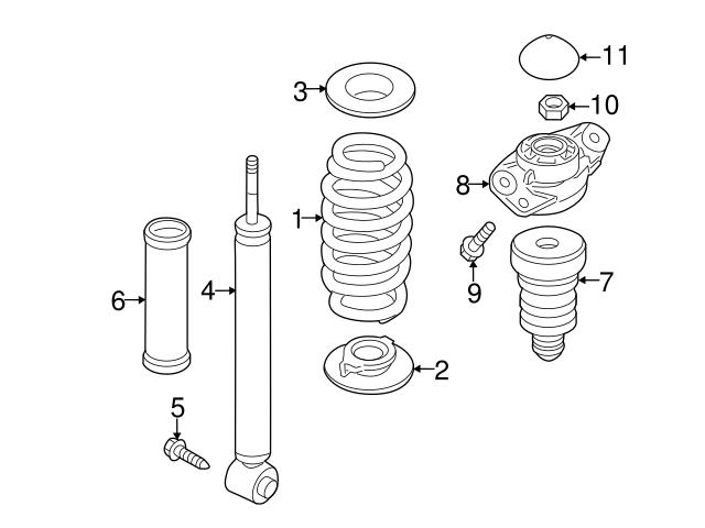Genuine VW/Audi 5C0513029E Shock Absorber; Rear Left or Right - VW ...