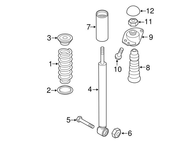 Genuine VW/Audi 5C0513353B Shock Absorber Mount; Left, Right, Rear - VW ...