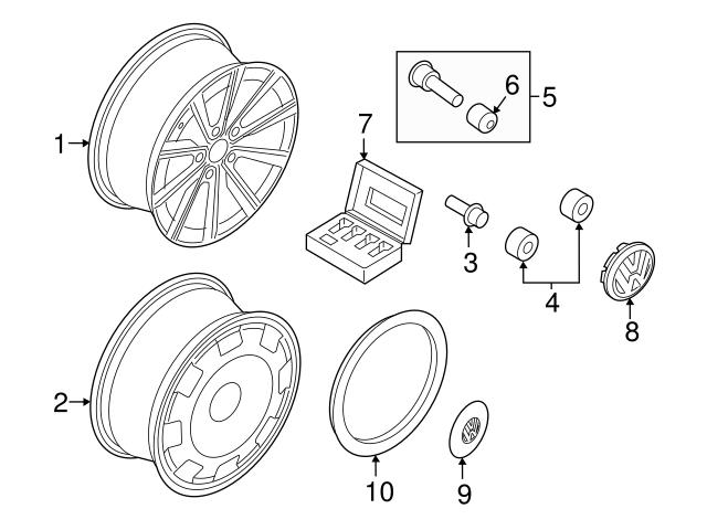 Genuine VW/Audi 5C0601157A Wheel Trim Ring - VW | VW5C0601157A