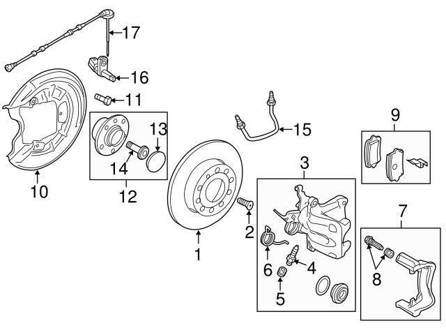 Genuine VW/Audi 5C0698451D Brake Pad Set; Rear - VW | 5C0698451 ...