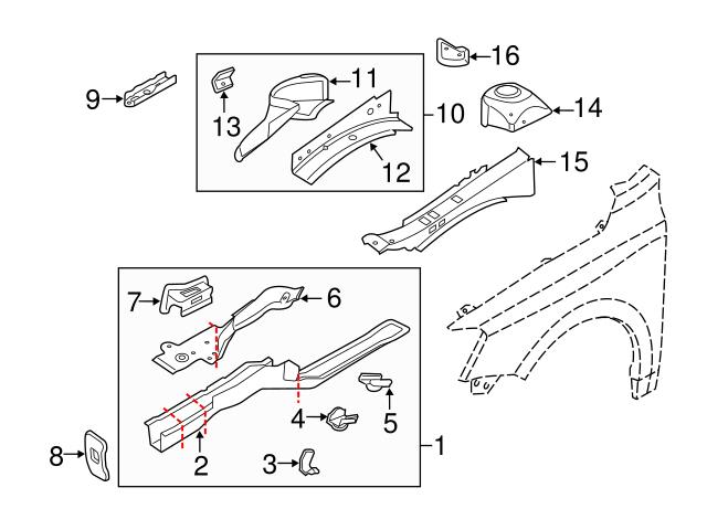 Genuine VW/Audi 5C0802068 Engine Mount Support Bracket; Right - VW ...