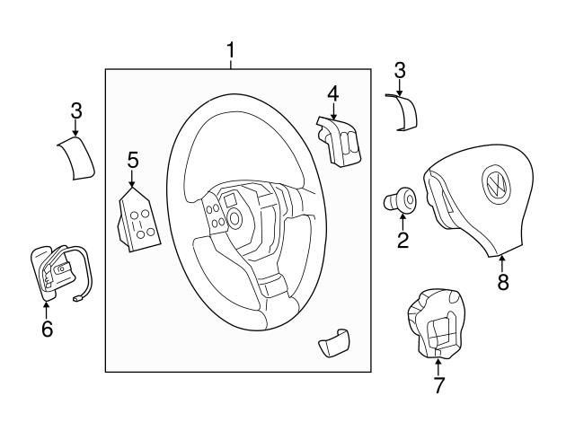 Genuine VW/Audi 5C0959537AYQV Steering Wheel Radio Controls; Left - VW ...