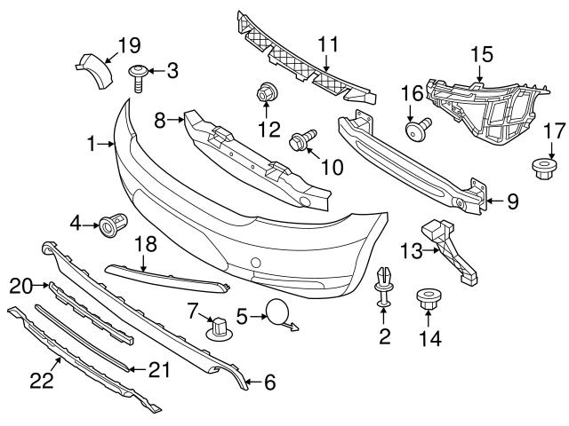 Genuine VW/Audi 5C5807131 Bumper Cover Support Rail Bracket; Left - VW ...