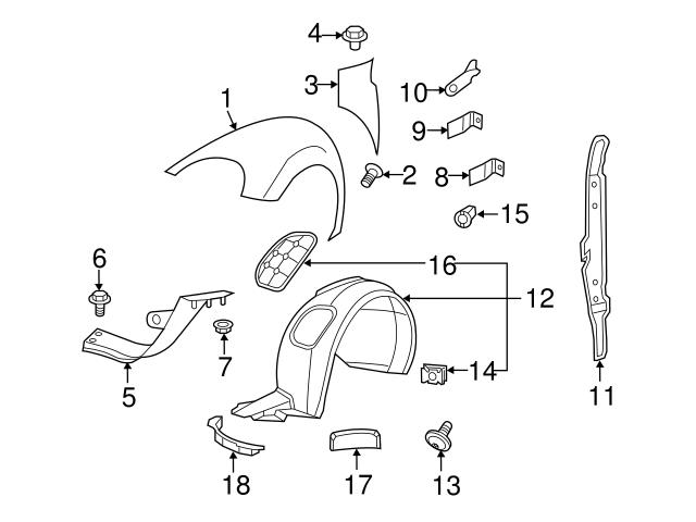 Genuine VW/Audi 5C5821135 Fender Bracket; Left - VW | VW5C5821135