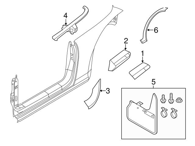 Genuine VW/Audi 5C5821714A Stone Guard; Right - VW | 5C5821714 VW5C5821714A