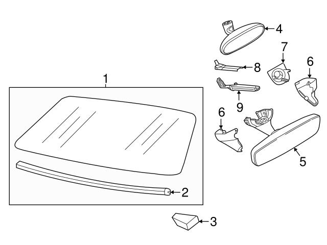 Genuine VW/Audi 5C5845132 Windshield Frame Weatherstrip Seal; Lower ...