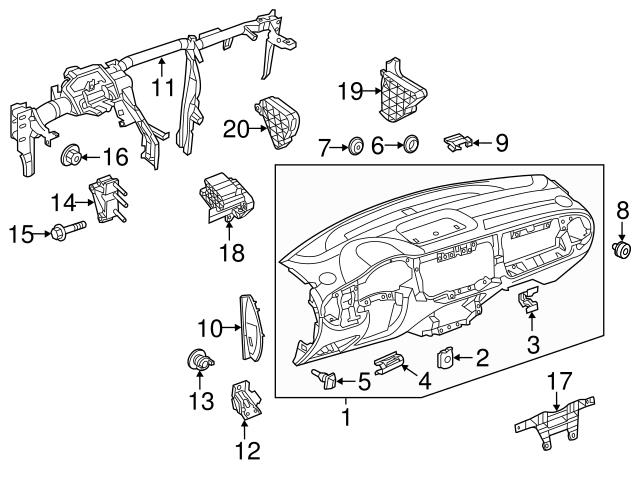Genuine VW/Audi 5C5857889A Instrument Panel Mounting Bracket; Outer ...
