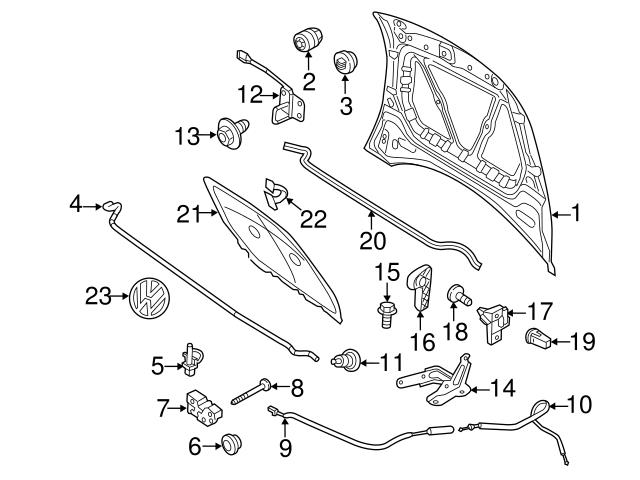 Genuine VW/Audi 5C5863835 Hood Insulation Pad - VW | VW5C5863835