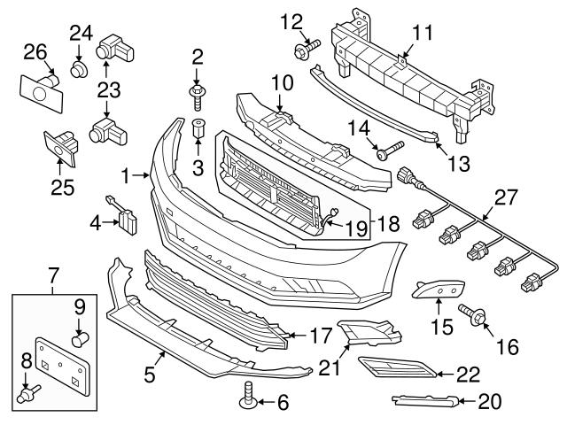 Genuine VW/Audi 5C6807183A Bumper Cover Bracket; Left - VW | VW5C6807183A