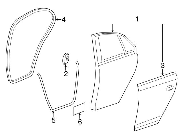 Genuine VW/Audi 5C6839699D Door Seal; Left, Rear Left Lower - VW ...