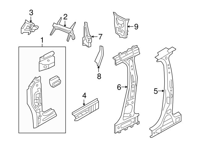Genuine VW/Audi 5C6864629 Sound Absorber; Left Upper, Left Upper Upper ...