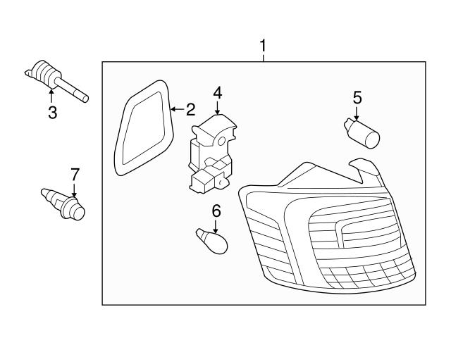 Genuine VW/Audi 5C6945096F Tail Light Assembly; Right Outer - VW ...