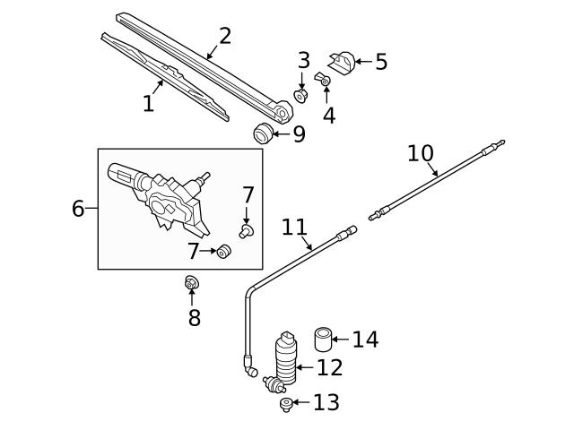 Genuine VW/Audi 5E5955711B Back Glass Wiper Motor; Rear - Audi ...