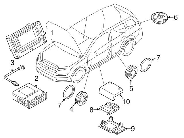 Genuine VW/Audi 5G0035621 Rear Seat Speaker Switch - VW | VW5G0035621