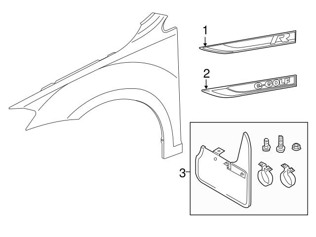 Genuine VW/Audi 5G0075111 Mud Flap Kit - VW | VW5G0075111