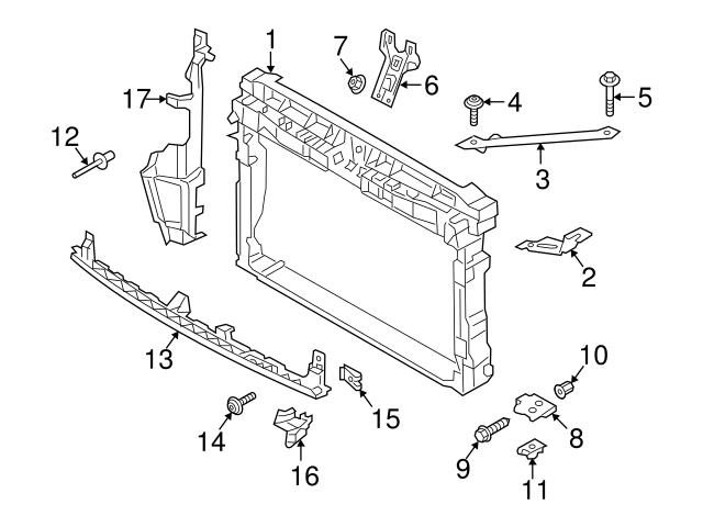 Genuine VW/Audi 5G0805931 Radiator Support Panel Brace; Left - VW ...