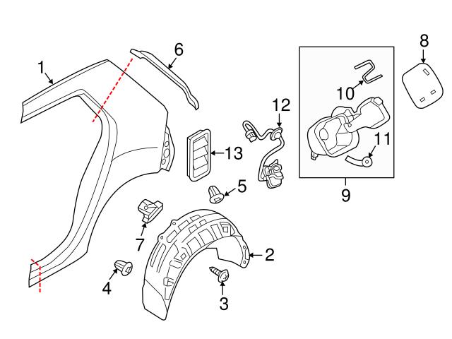 Genuine VW/Audi 5G0809857 Fuel Filler Housing - VW | VW5G0809857