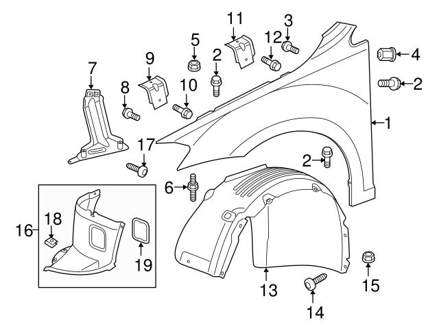 Genuine VW/Audi 5G0821135C Fender Reinforcing Bar; Left - VW | VW5G0821135C