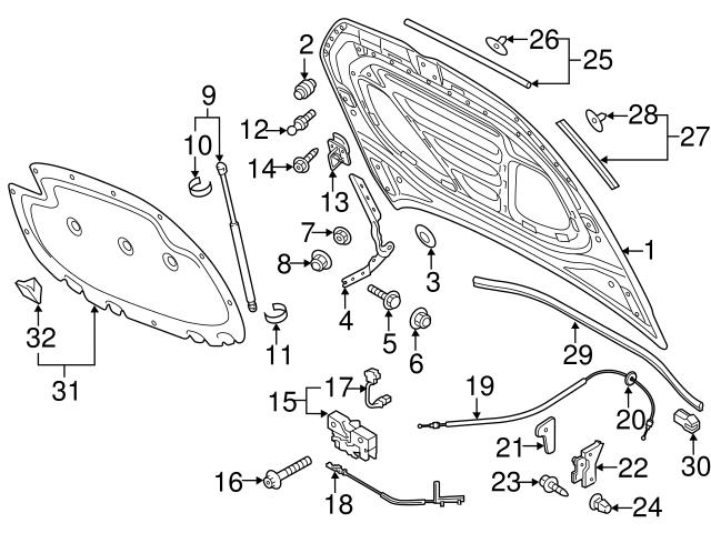 Genuine VW/Audi 5G0823186B Hood Safety Catch - VW | 5G0823186A VW5G0823186B
