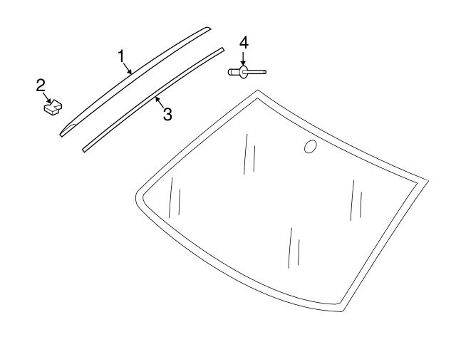Genuine VW/Audi 5G0854542 Windshield Molding Bracket; Right - VW ...