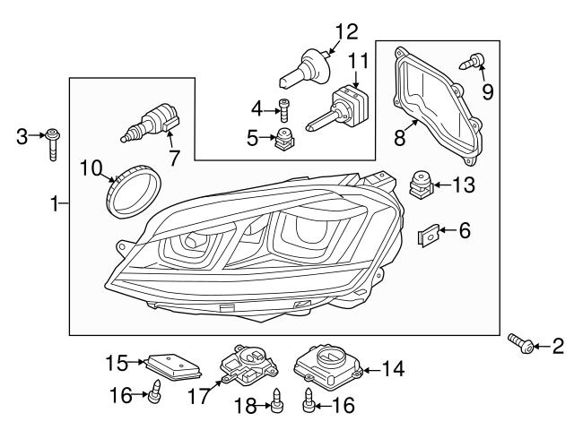 Genuine VW/Audi 5G0941753C Headlight Assembly; Left - VW | VW5G0941753C