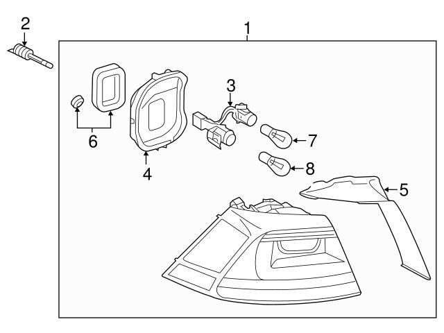 Genuine VW/Audi 5G0945257 Tail Lamp Socket; Left - VW | VW5G0945257
