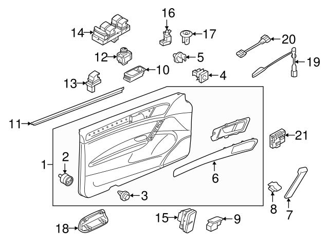 Genuine VW/Audi 5G0959857DWHS Power Window Switch; Left - VW ...