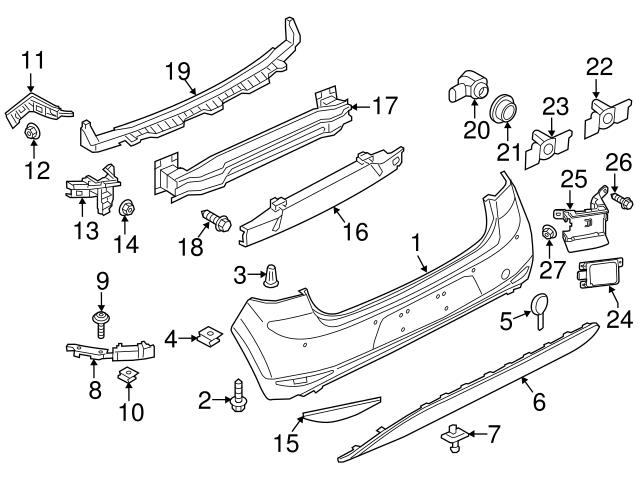 Genuine VW/Audi 5GM807393A Bumper Guide Bracket; Left - VW | VW5GM807393A