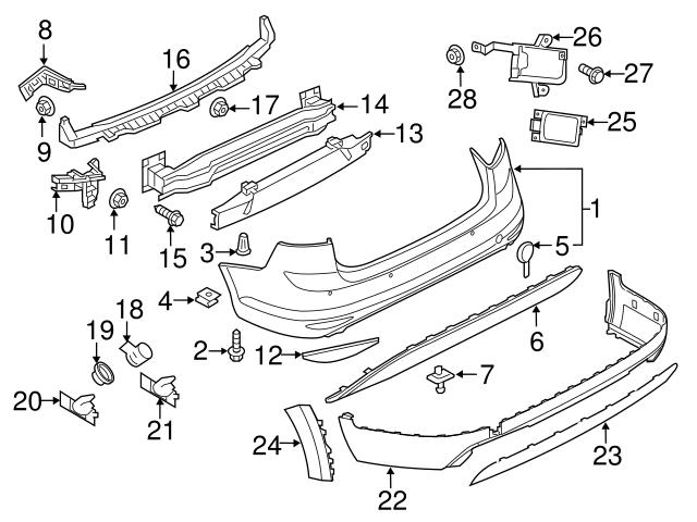 Genuine VW/Audi 5GM807393G Bumper Guide Bracket; Left - VW | 5GM807393C ...