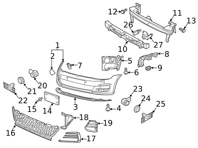 Genuine VW/Audi 5GM853677G9B9 Grille - VW | VW5GM853677G9B9