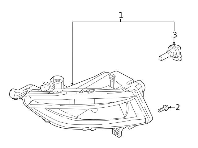 Genuine VW/Audi 5GM941661A Fog/Cornering Light Assembly; Left - VW ...