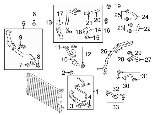 Genuine VW/Audi 5K0122051P Radiator Coolant Hose; Lower - VW ...