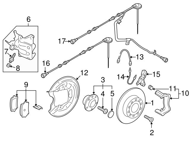 Genuine VW/Audi 5K0615423A Brake Caliper; Rear Left - VW | VW5K0615423A