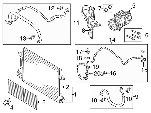 Genuine VW/Audi 5K0820803KX AC Compressor - VW | 5K0820803C 5K0820803CX ...