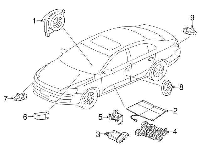 Genuine VW/Audi 5K0953549B Air Bag Clockspring SKU: 1447880-VW ...