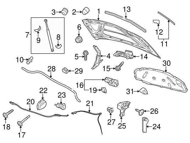 Genuine VW/Audi 5K1823531 Hood Release Cable; Front - VW | VW5K1823531