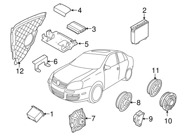 Genuine VW/Audi 5K3971845 Speaker Cover; Left - VW | 1K3971845B ...