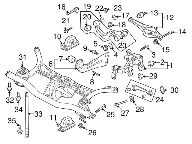 Genuine VW/Audi 5K7806493B Suspension Crossmember Reinforcement; Rear ...