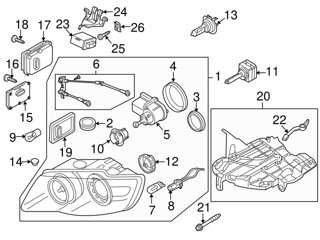 Genuine VW/Audi 5M0941645 Headlight Retaining Ring; Left, Right - VW ...