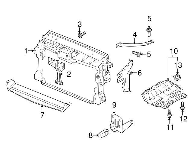 Genuine VW/Audi 5N0121341B Radiator Support Air Deflector; Lower - VW ...