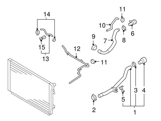 Genuine VW/Audi 5N0122073L Heater Hose; Rear - VW | VW5N0122073L