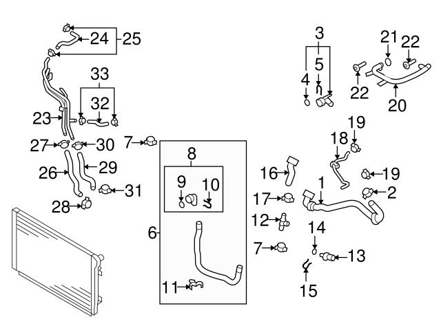 Genuine VW/Audi 5N0122291 Radiator Coolant Hose Adapter; Front - VW ...