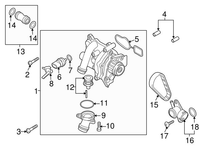 Genuine VW/Audi 5N0122291G Radiator Coolant Hose Adapter; Front, Lower ...