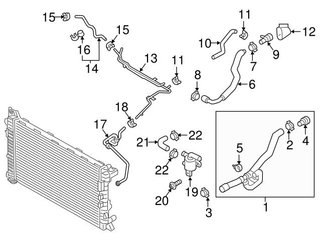 Genuine VW/Audi 5N0122447AB Engine Coolant Overflow Hose; Rear - Audi ...